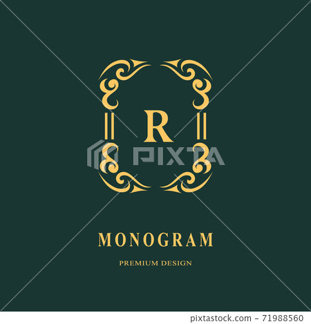 Beautiful monogram. Elegant emblem. Art logo... - Stock Illustration ...