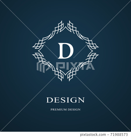 Line graphics monogram. Elegant art logo... - Stock Illustration ...