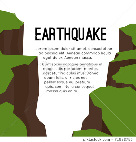 Vector flat card with earthquake and space for... - Stock Illustration ...