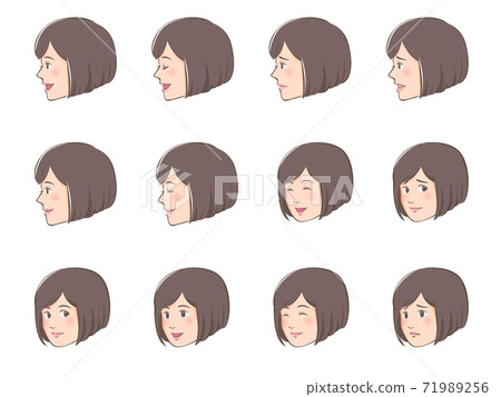 Difference between female profile and diagonal... - Stock Illustration ...