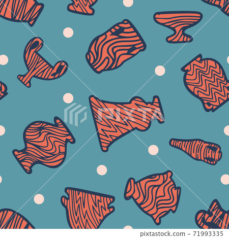 antique vases repeat pattern. crockery objects. - Stock Illustration ...