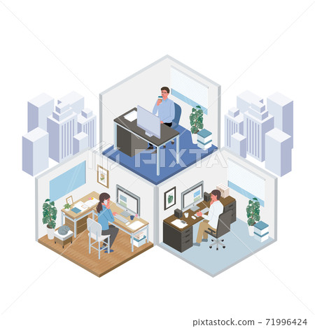 Working people isometric illustration - Stock Illustration [71996424 ...