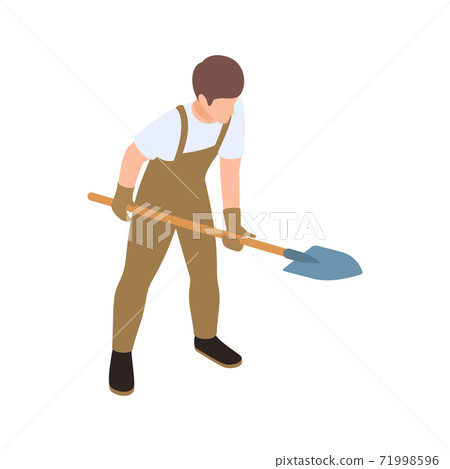 Farmer Isometric Icon - Stock Illustration [71998596] - PIXTA