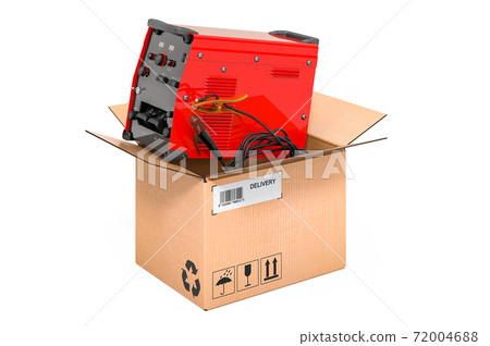 Multi-process welder machine inside cardboard... - Stock Illustration ...