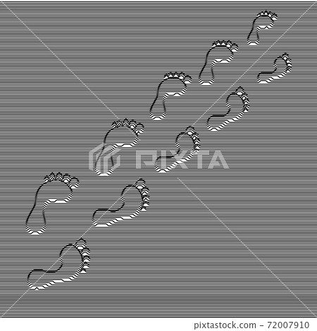 Footprints of curved lines. Monochrome... - Stock Illustration ...