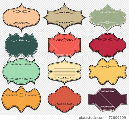 Vintage colored frames. Set of retro design... - Stock Illustration ...