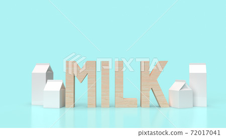 milk text and box for food content 3d rendering. - Stock Illustration ...
