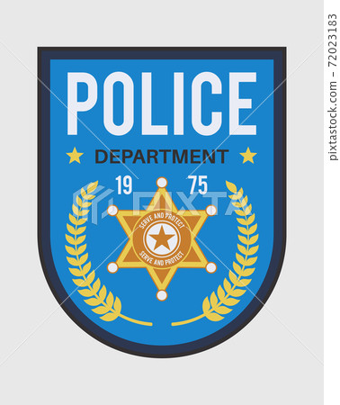 Policeman badge. Police security blue medallion... - Stock Illustration ...