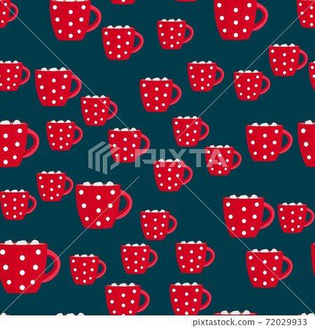 Hot chocolate seamless pattern winter snowflake... - Stock Illustration ...