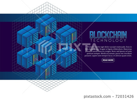 Blockchain technology vector isometric banner - Stock Illustration ...
