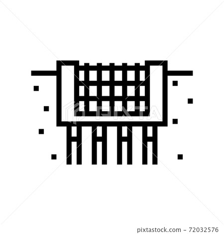 footing reinforcement line icon vector... - Stock Illustration ...