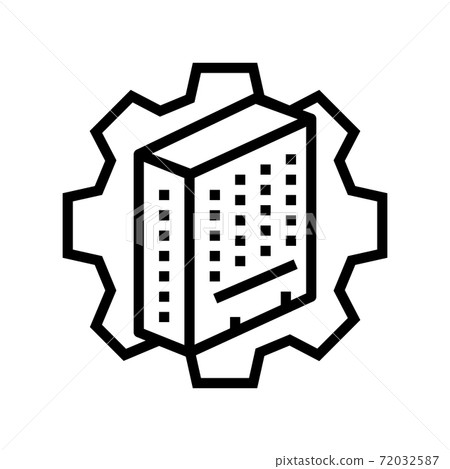 building process line icon vector illustration - Stock Illustration ...