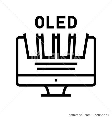 oled computer monitor line icon vector... - Stock Illustration ...
