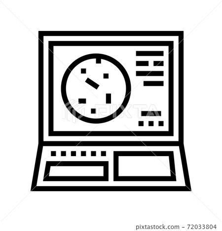 radar system line icon vector illustration - Stock Illustration ...