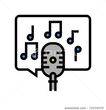 live music on radio channel color icon vector... - Stock Illustration ...