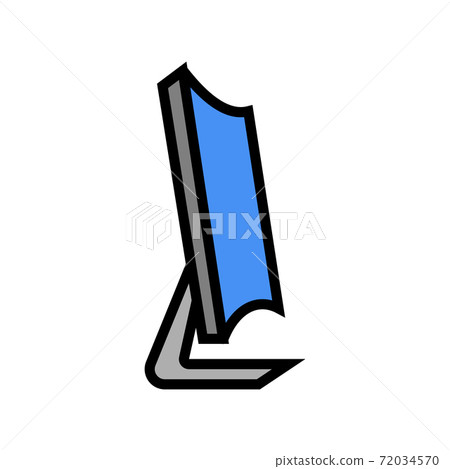 curved computer screen color icon vector... - Stock Illustration ...