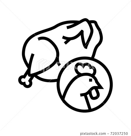 chicken meat carcass line icon vector illustration - Stock Illustration ...