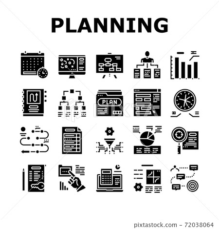Planning Work Process Collection Icons Set Vector - Stock Illustration [72038064] - PIXTA