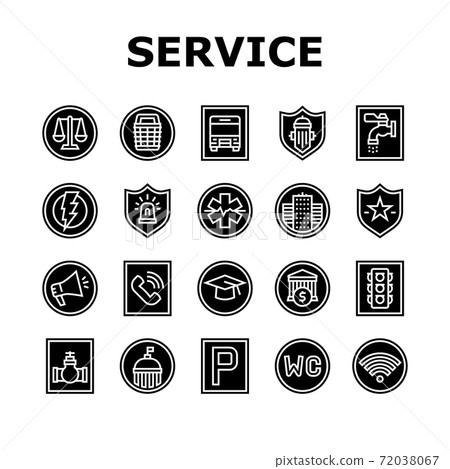 Public Service Signs Collection Icons Set Vector - Stock Illustration ...