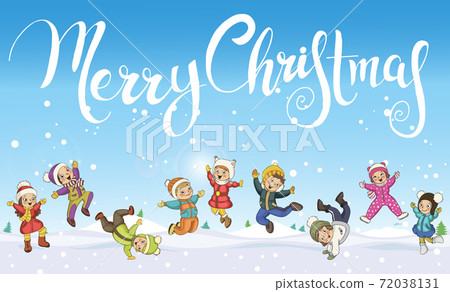 Merry Christmas Happy children. Little...-插圖素材 [72038131] - PIXTA圖庫