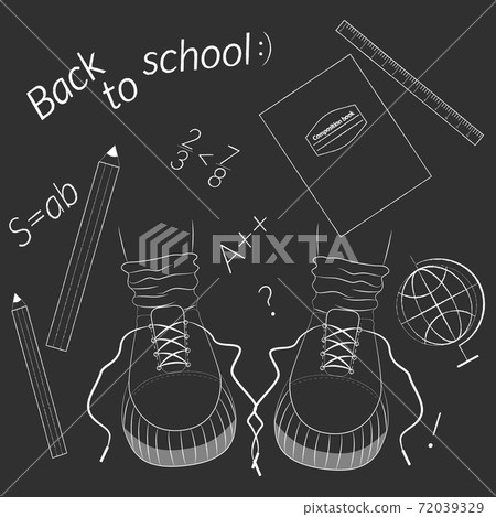 Back to school poster, banner in black and... - Stock Illustration ...