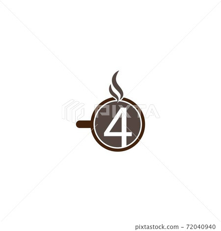 Coffee cup icon design number 4 logo concept - Stock Illustration ...
