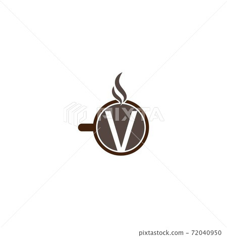 Coffee cup icon design letter V logo concept - Stock Illustration ...