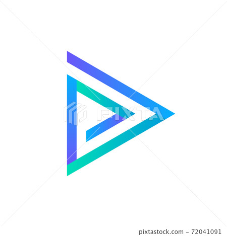 Play icon. Abstract triangle button. Blue... - Stock Illustration ...