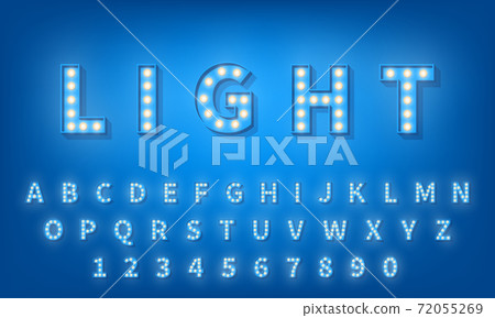 Light bulb font. Retro style 3d typography...-插圖素材 [72055269] - PIXTA圖庫