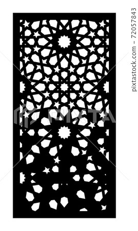 Gate, islamic art vector template. Cnc... - Stock Illustration ...