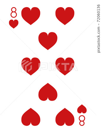 Heart playing cards red 8 - Stock Illustration [72060136] - PIXTA