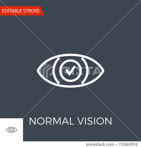 Normal Vision Thin Line Vector Icon. - Stock Illustration [72060958 ...