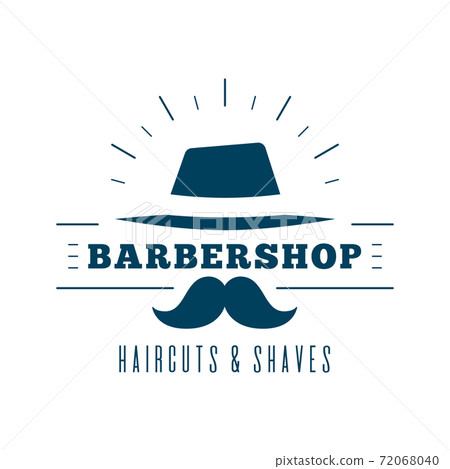 Barbershop simple minimalist logo design on... - Stock Illustration ...