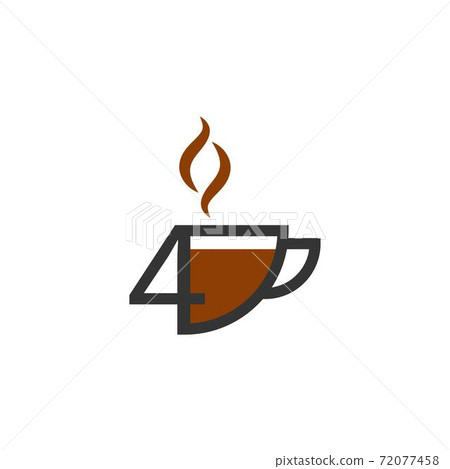 Coffee cup icon design number 4 logo concept - Stock Illustration ...