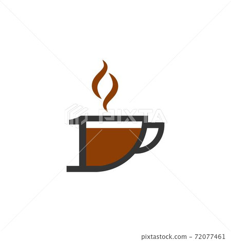 Coffee cup icon design number 1 logo concept - Stock Illustration ...