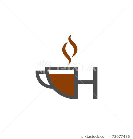 Coffee cup icon design letter H logo concept - Stock Illustration ...