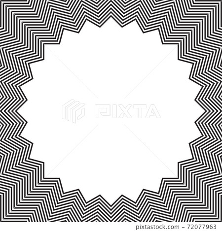 Abstract decorative frame. Zig zag lines pattern. - Stock Illustration ...