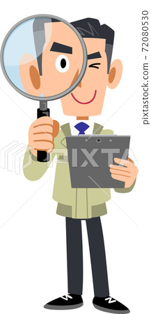 Construction worker men checking - Stock Illustration [72080530] - PIXTA