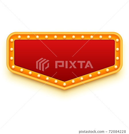 Red and gold sign. Frame with light bulbs. - Stock Illustration ...