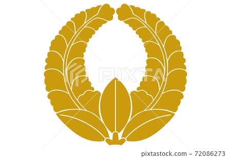 Family crest rising wisteria gold - Stock Illustration [72086273] - PIXTA