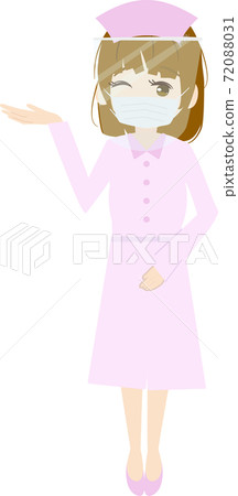 Illustration of a cute nurse who guides you... - Stock Illustration ...