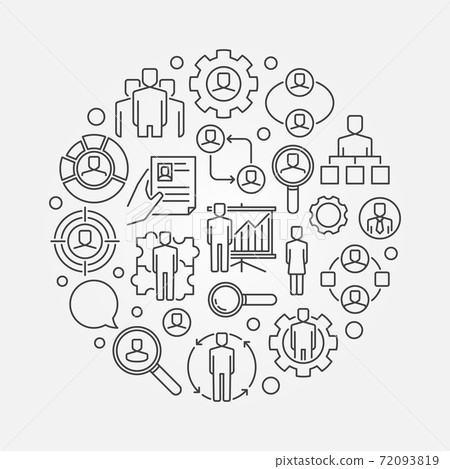 Human resources outline illustration - Stock Illustration [72093819 ...
