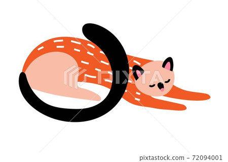 Ginger cat vector character isolated on white... - Stock Illustration ...