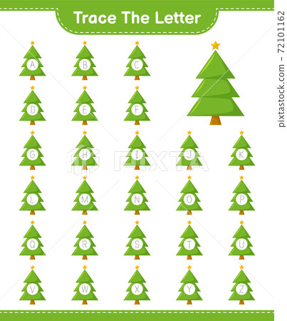 Trace the letter. Tracing letter alphabet with... - Stock Illustration ...