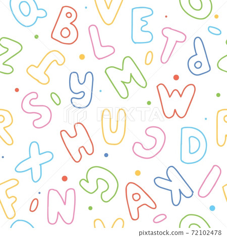 Cute cartoon letters seamless pattern. Colorful... - Stock Illustration ...
