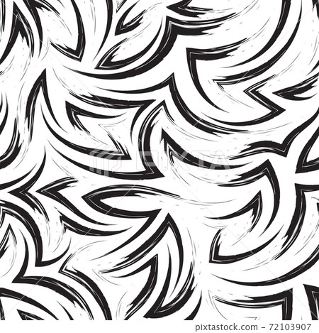 Vector seamless pattern of black flowing lines... - Stock Illustration ...
