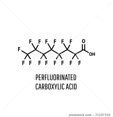Perfluorooctanoic acid PFOA, perfluorooctanoate... - Stock Illustration ...