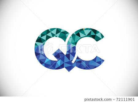 Initial Monogram Letter Q C Logo Design Vector... - Stock Illustration ...