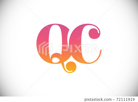 Initial Monogram Letter Q C Logo Design Vector... - Stock Illustration ...