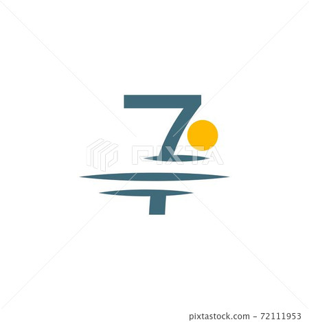 Logo icon number 7 with sunset icon design - Stock Illustration ...